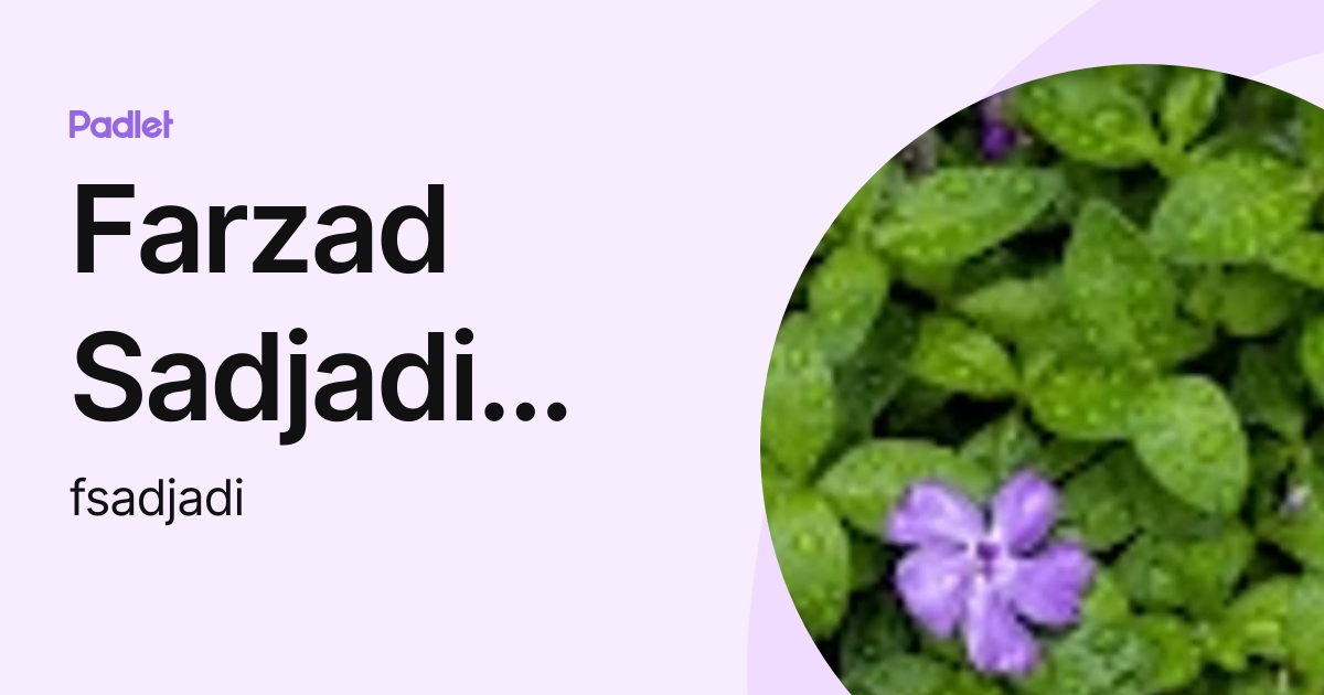 Farzad Sadjadi (he/him) (fsadjadi) profile | Padlet