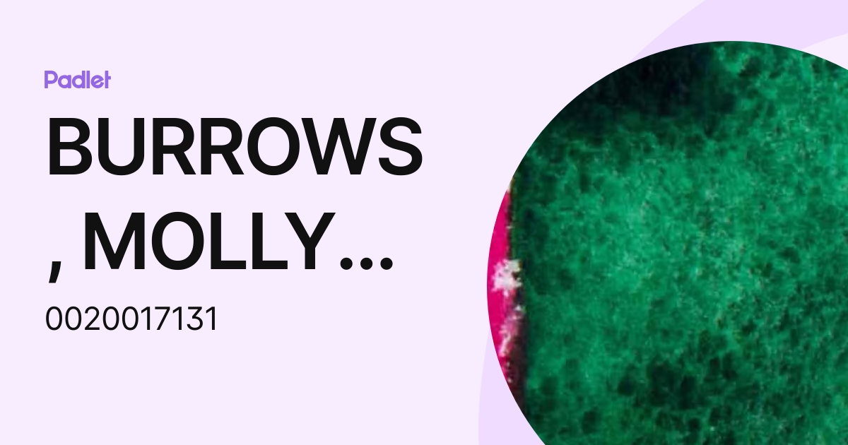 BURROWS, MOLLY (0020017131) (0020017131) profile | Padlet