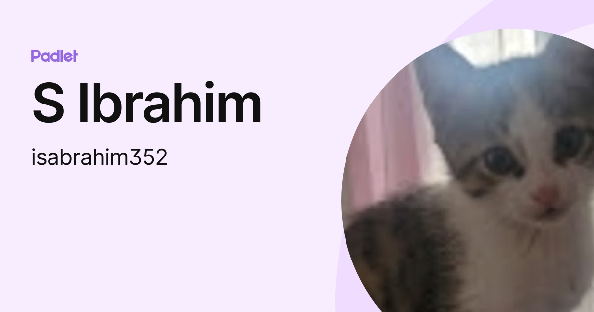 S Ibrahim (isabrahim352) profile | Padlet