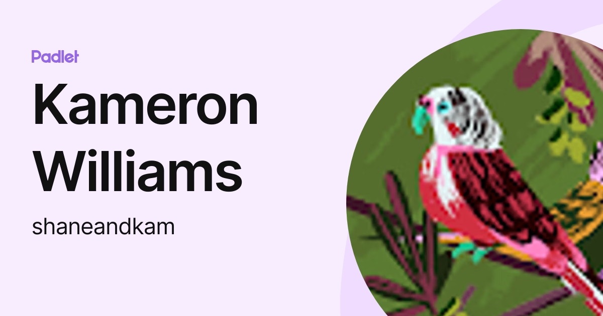 Kameron Williams (shaneandkam) profile | Padlet