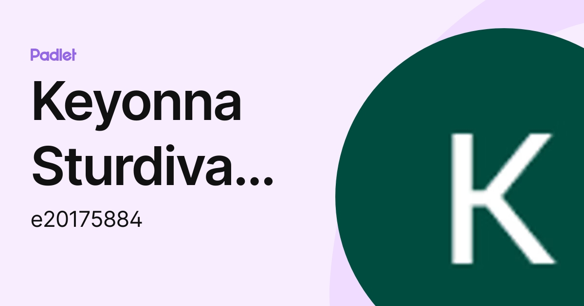 Keyonna Sturdivant-Wilson (e20175884) profile | Padlet