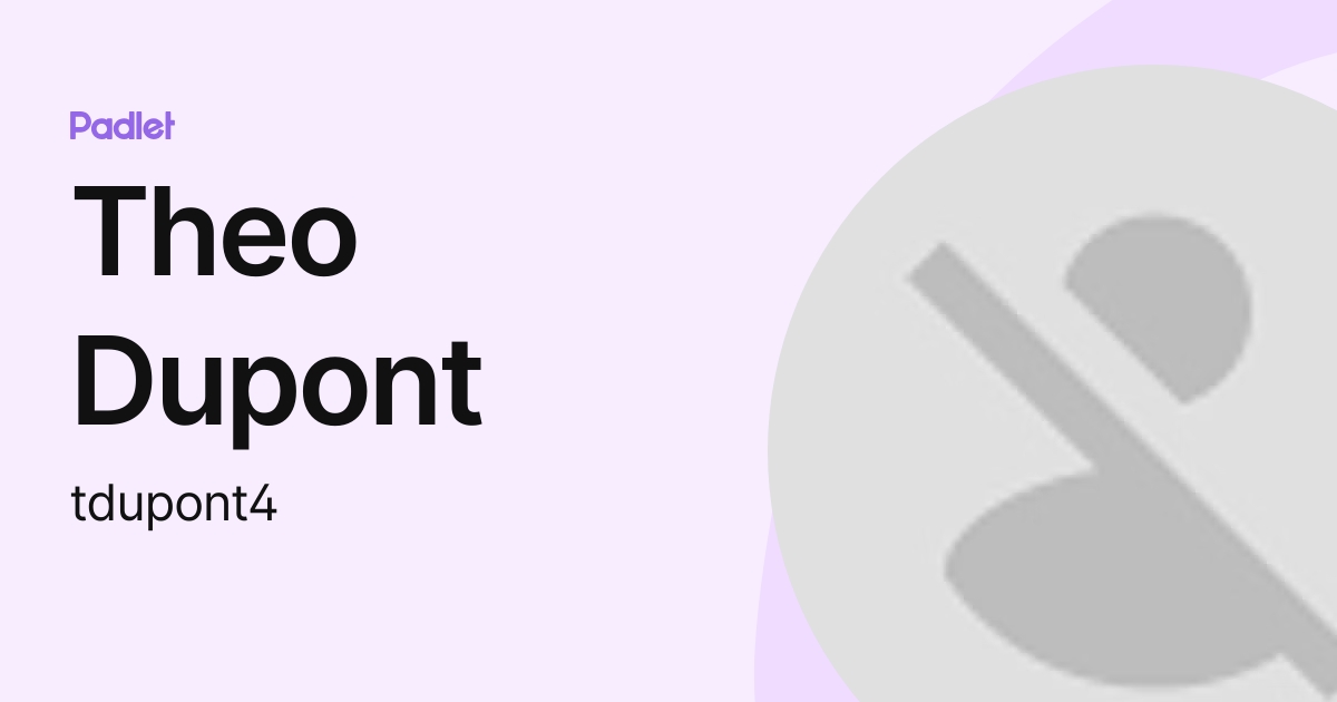 Theo Dupont (tdupont4) profile | Padlet