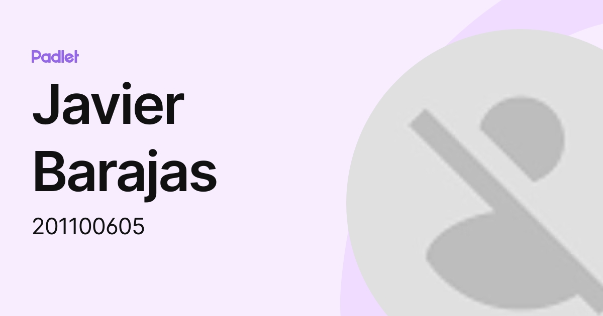 Javier Barajas (201100605) profile | Padlet