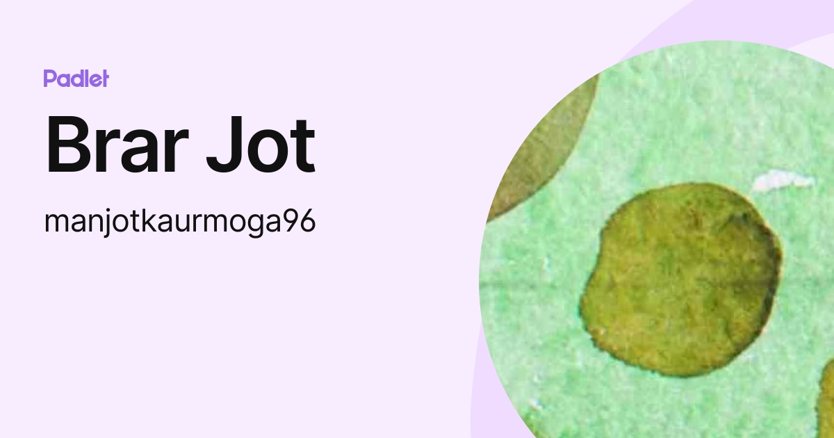Brar Jot (manjotkaurmoga96) profile | Padlet