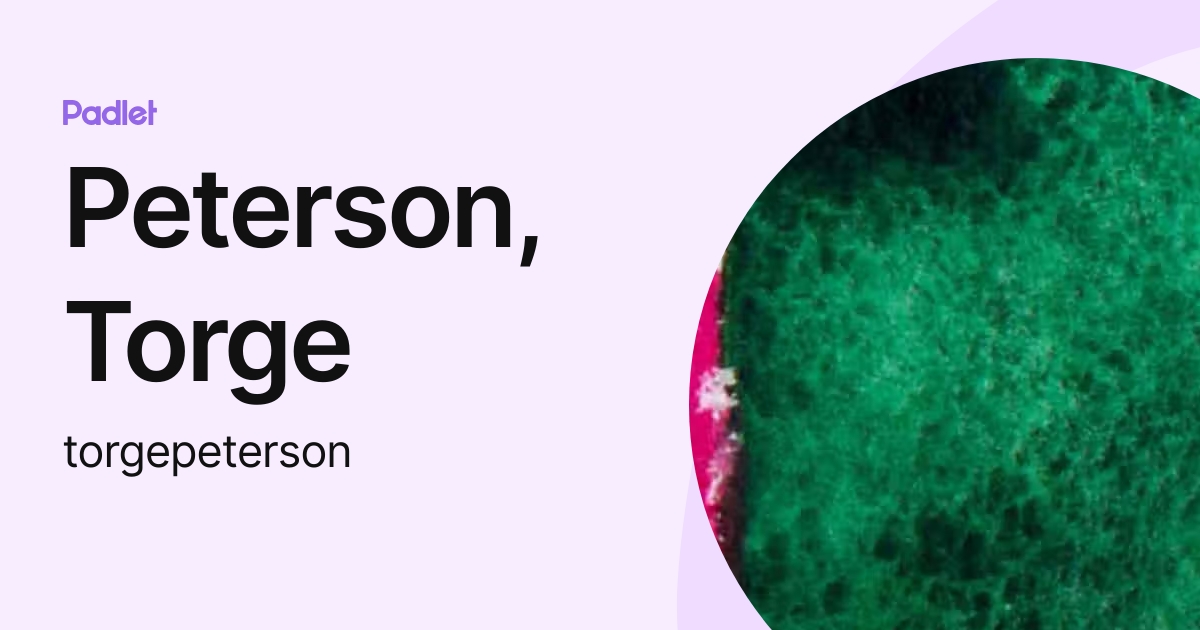 Peterson, Torge (torgepeterson) profile | Padlet
