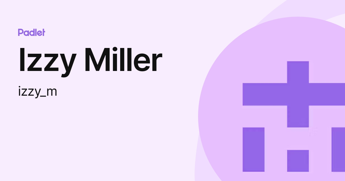 Izzy Miller (izzy_m) profile | Padlet