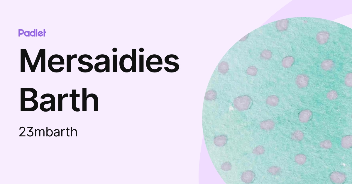 Mersaidies Barth (23mbarth) profile | Padlet