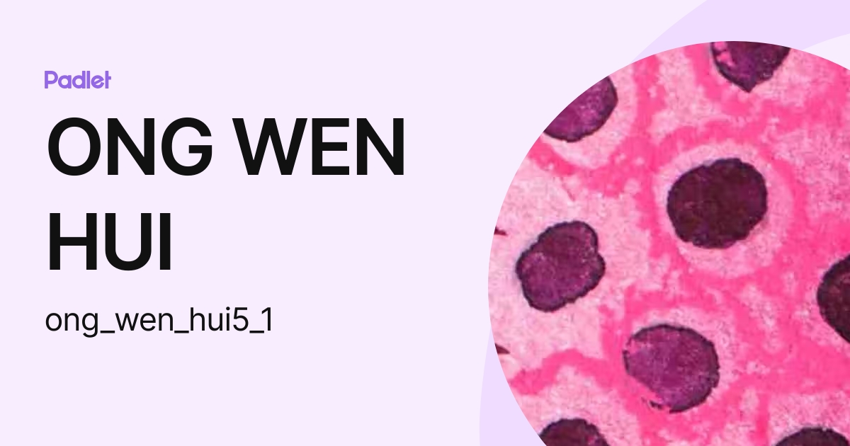 ONG WEN HUI (ong_wen_hui5_1) profile | Padlet