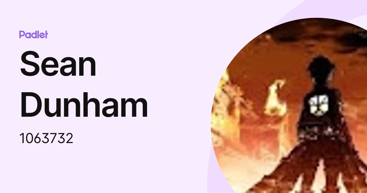 Sean Dunham (1063732) profile | Padlet